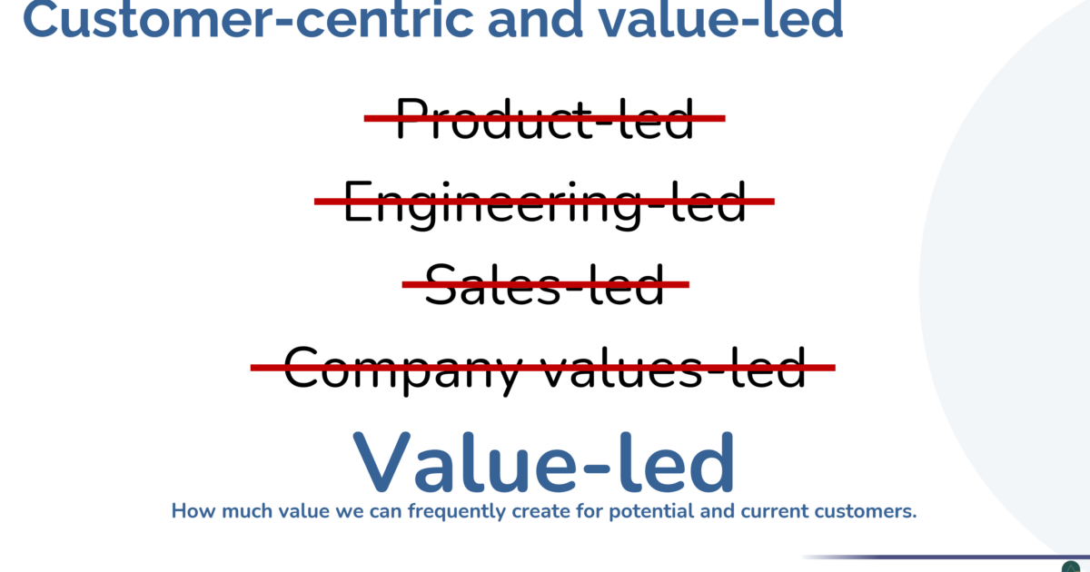 Evolve Beyond Product-Led to Value-Led - Customer-Centricity